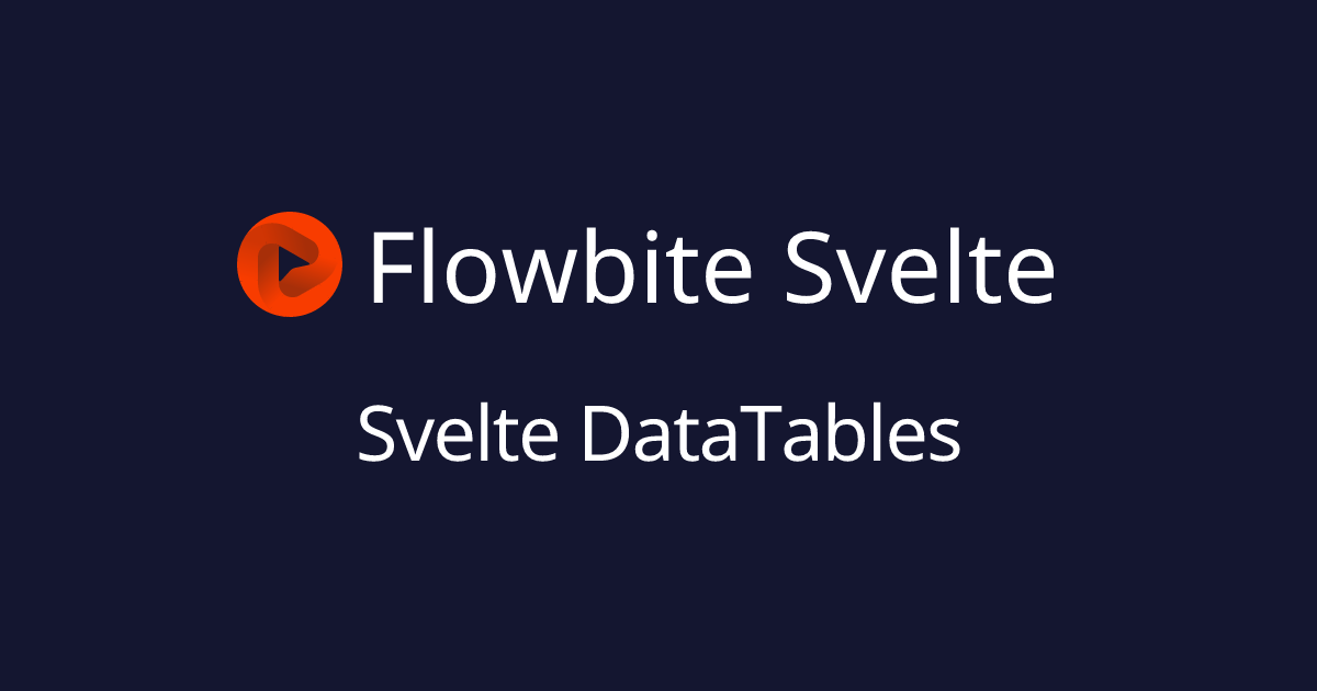 Svelte DataTables - Flowbite