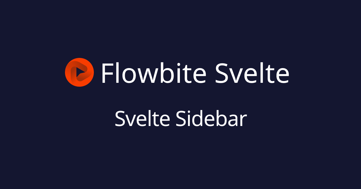 Svelte Sidebar - Flowbite