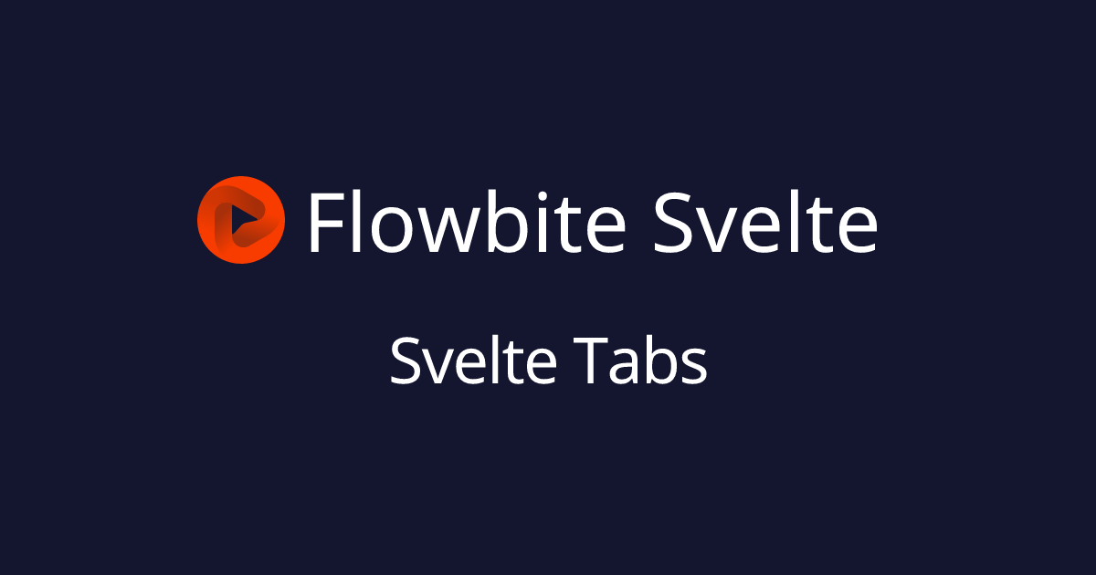 Svelte Tabs - Flowbite