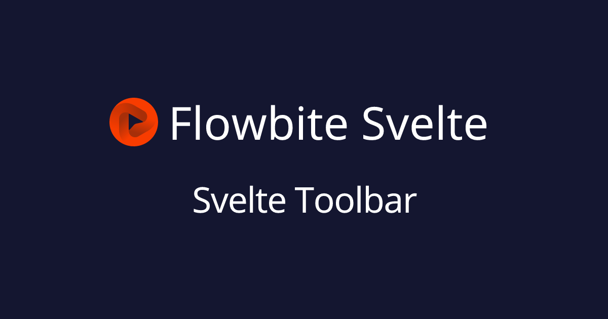 Svelte Toolbar - Flowbite