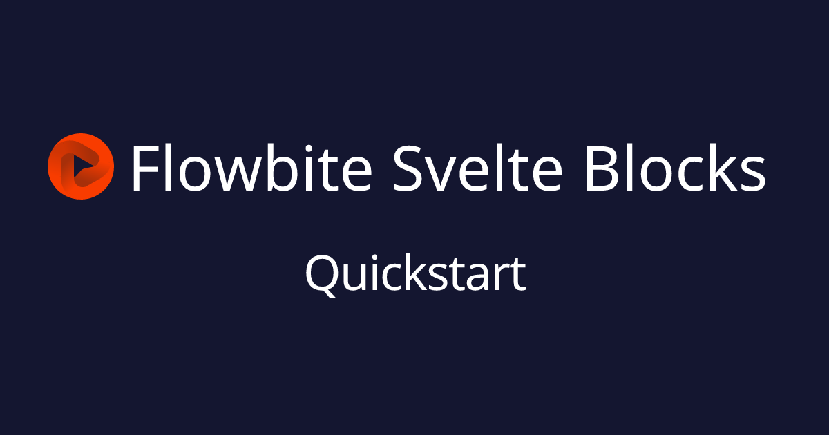 Quickstart - Flowbite